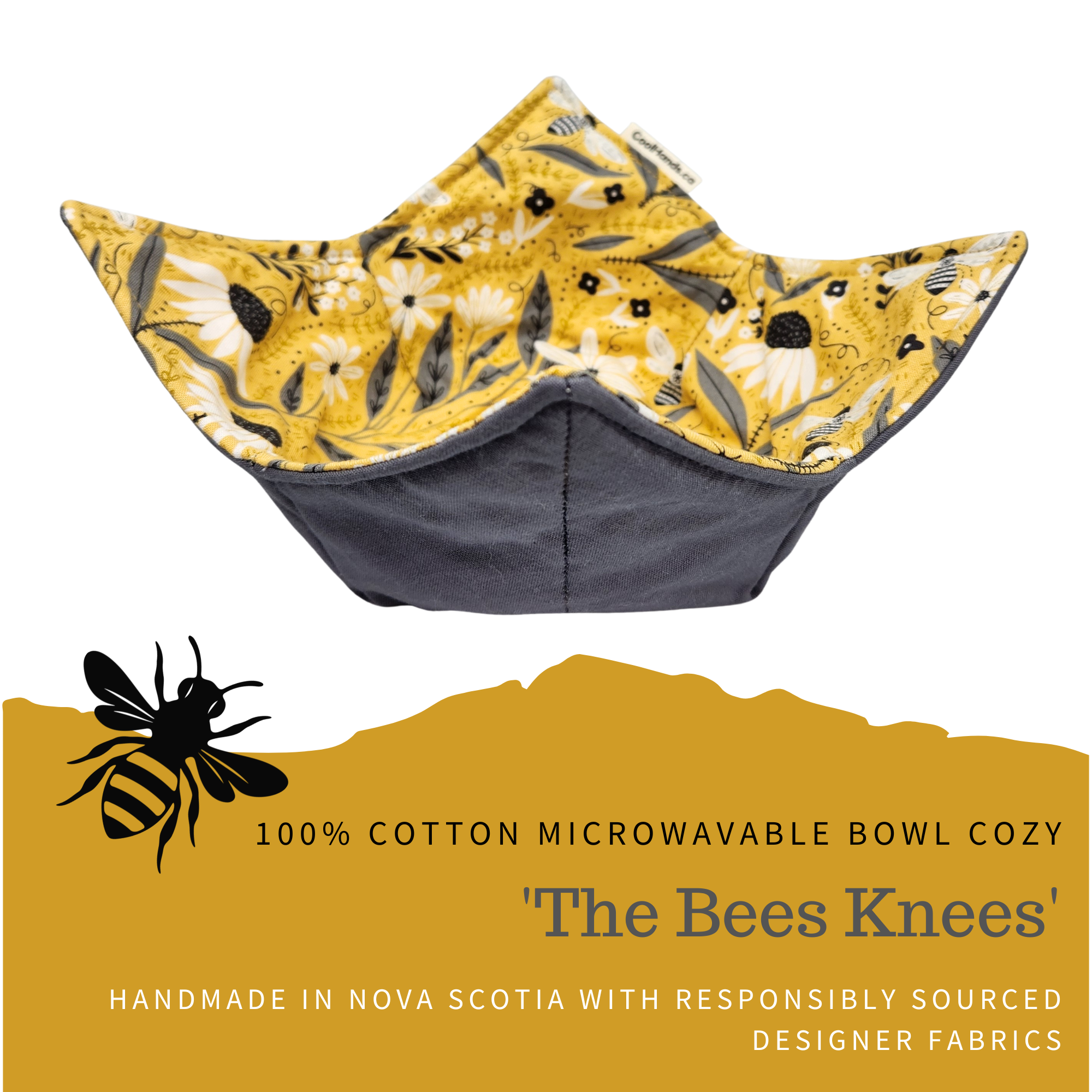 100% Cotton Microwavable Bowl Cozy - The Bees Knees – Cool Hand Nukes